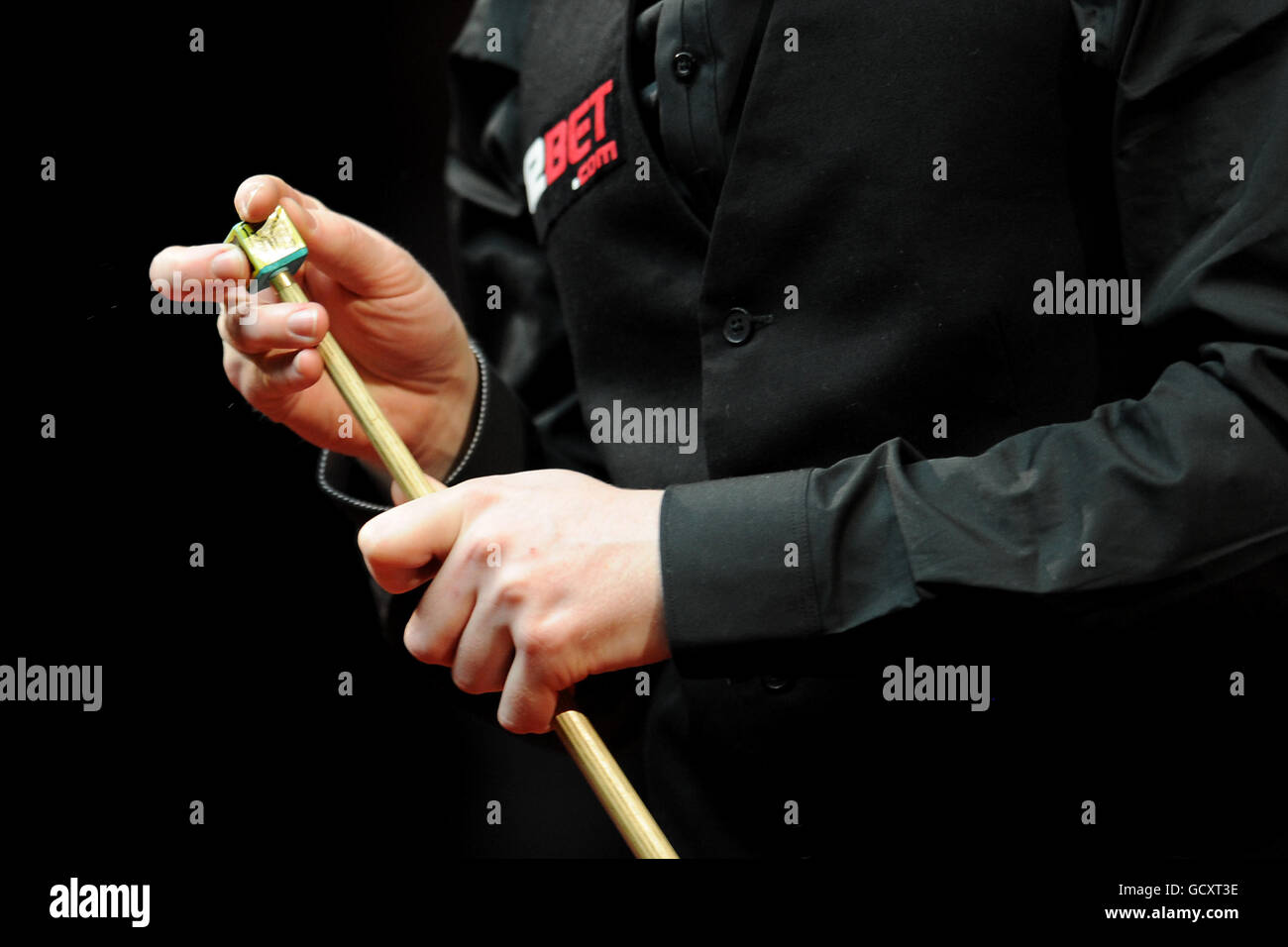 Australia's Neil Robertson chalks his cue during the 12Bet.Com UK ...