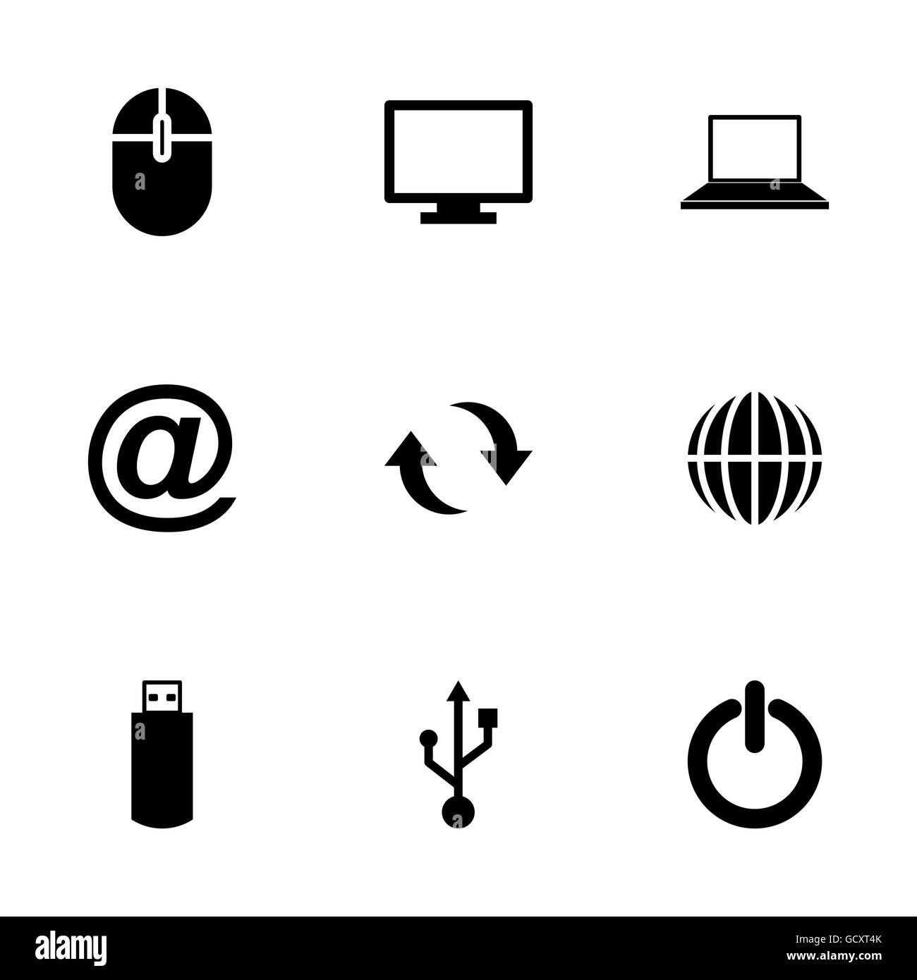 Vector black computer icon set Stock Vector Image & Art - Alamy