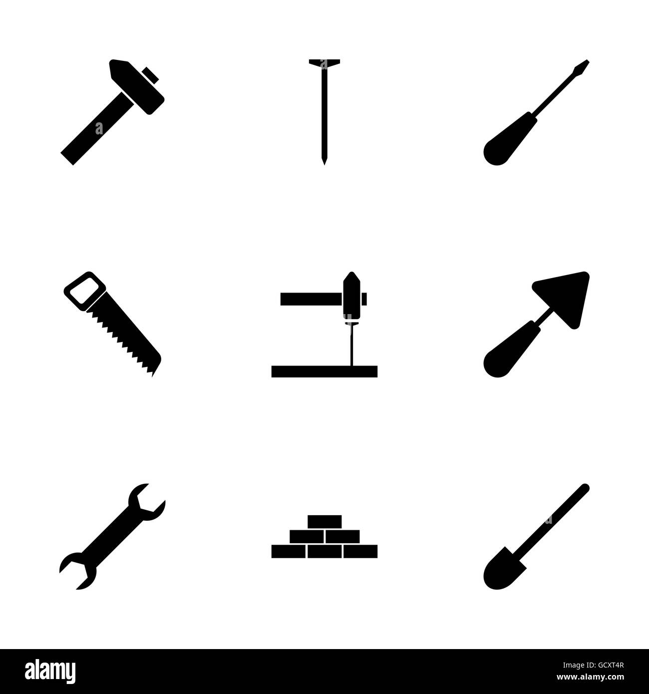 Vector black construction icon set Stock Vector Image & Art - Alamy