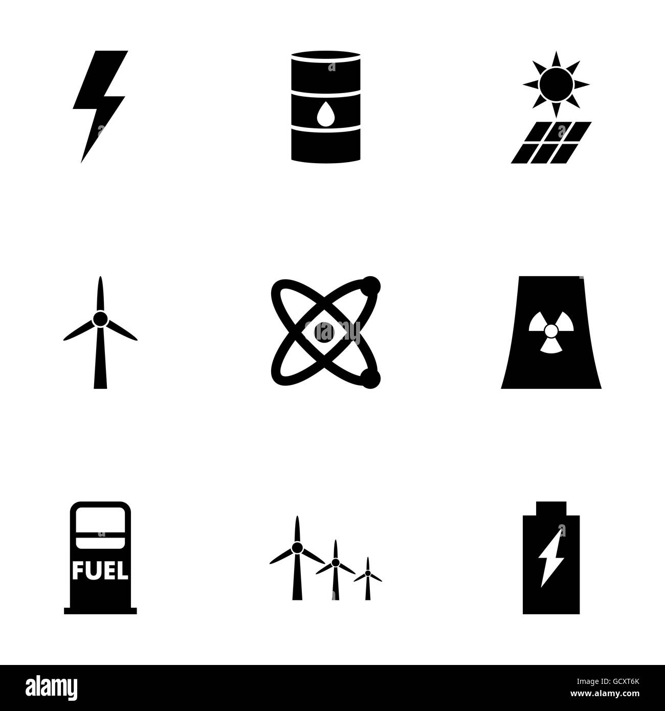 Vector black energetics icon set Stock Vector Image & Art - Alamy