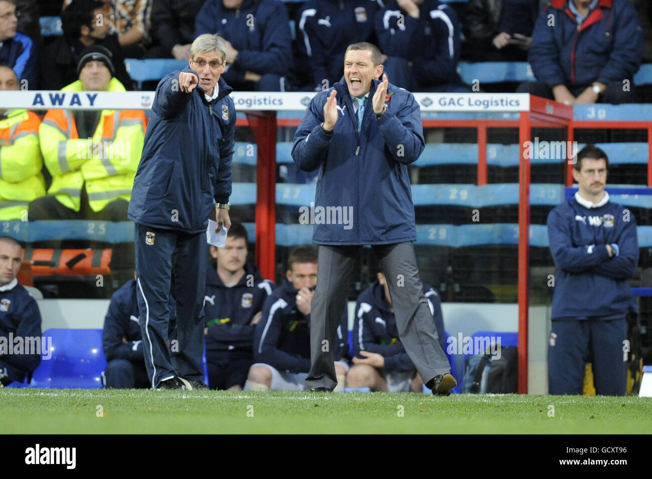Coventry City manager Aidy Boothroyd (right) with first team coach ...
