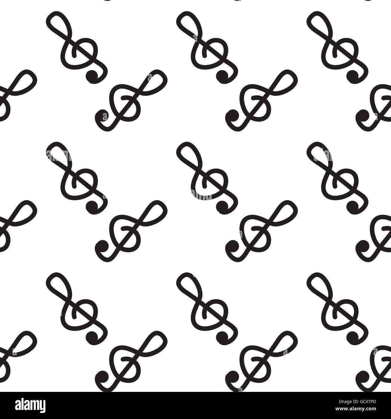 Treble clef seamless pattern monochrome. Bass clef and treble, music ...