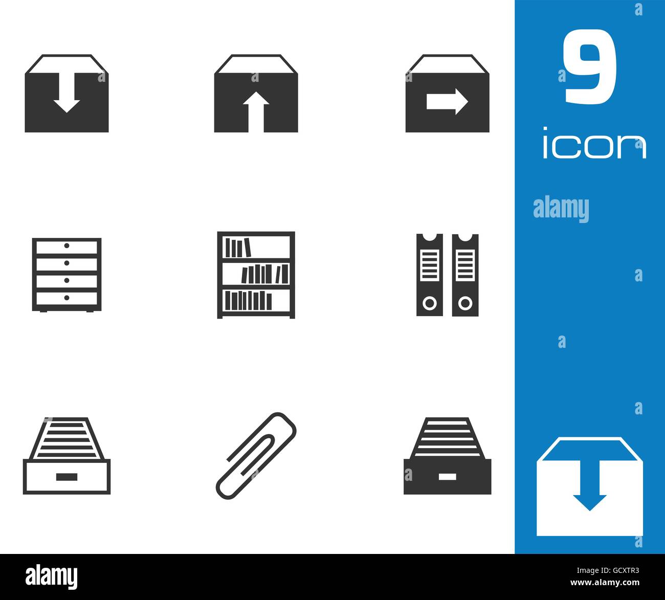 Vector black archive icons set Stock Vector Image & Art - Alamy