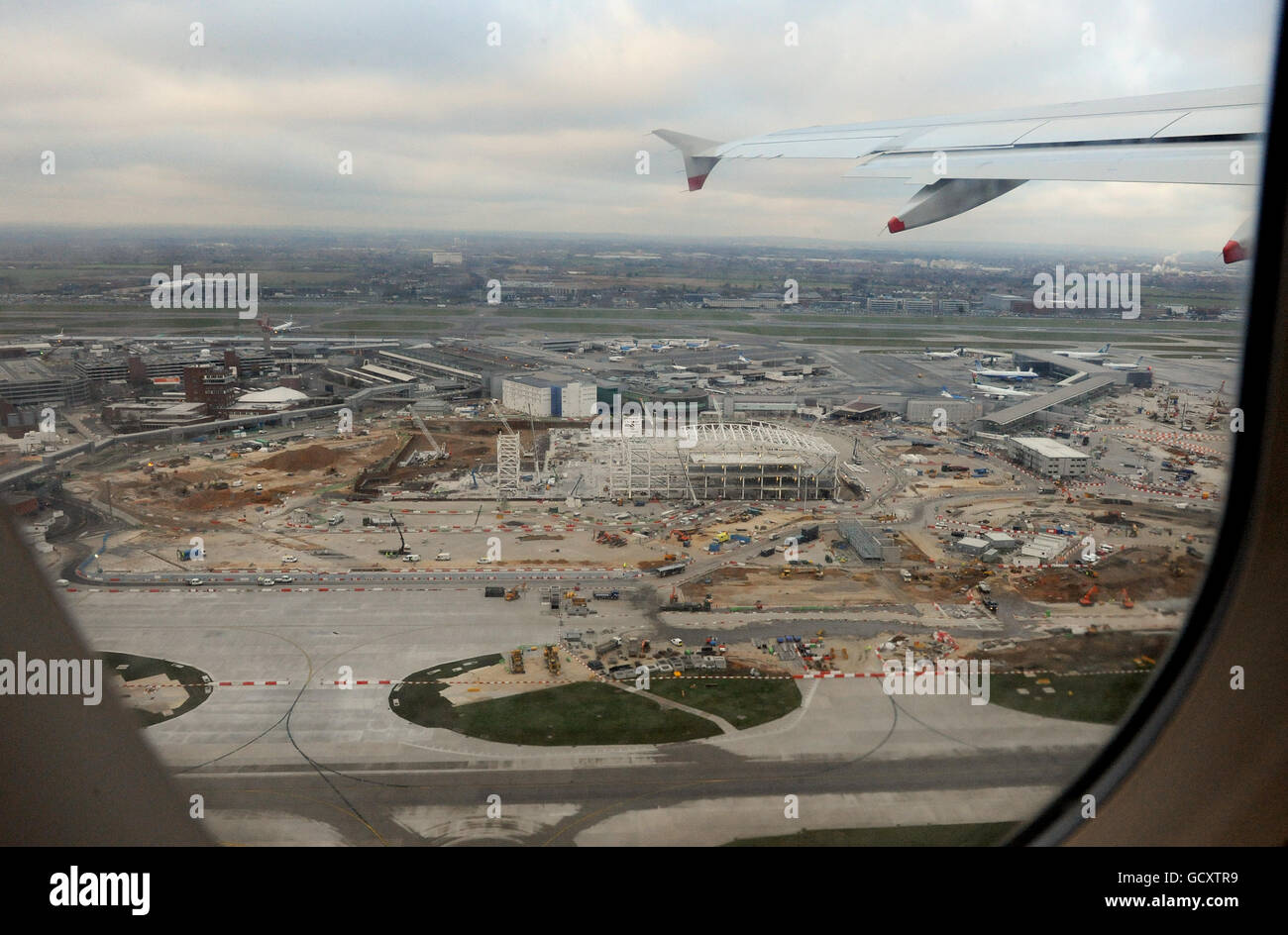 Travel, Heathrow Airport, London. Building work at Heathrow. Terminal 5 ...
