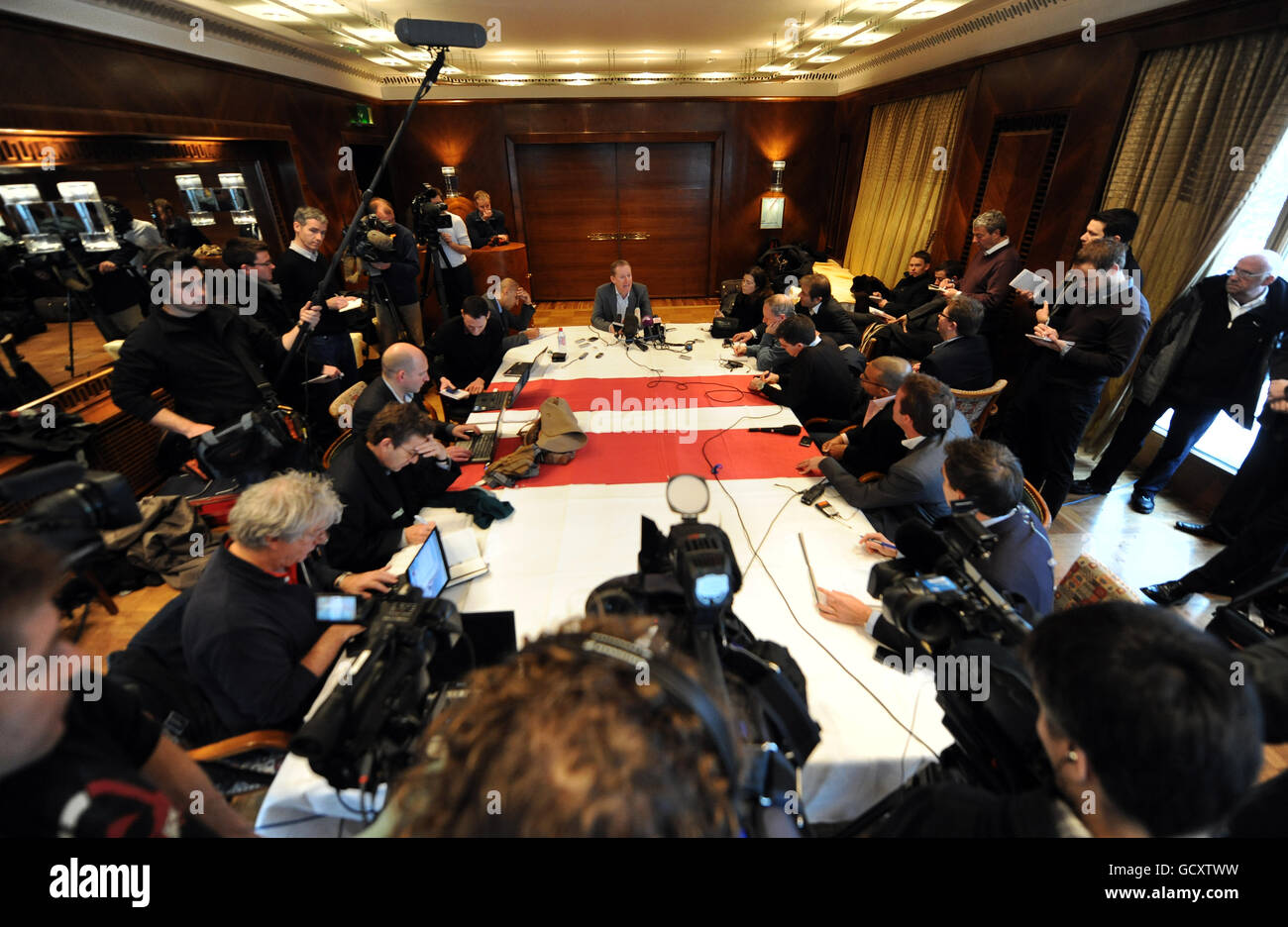 Andy Anson, Chief Executive of the England 2018 bid, speaks at a press ...