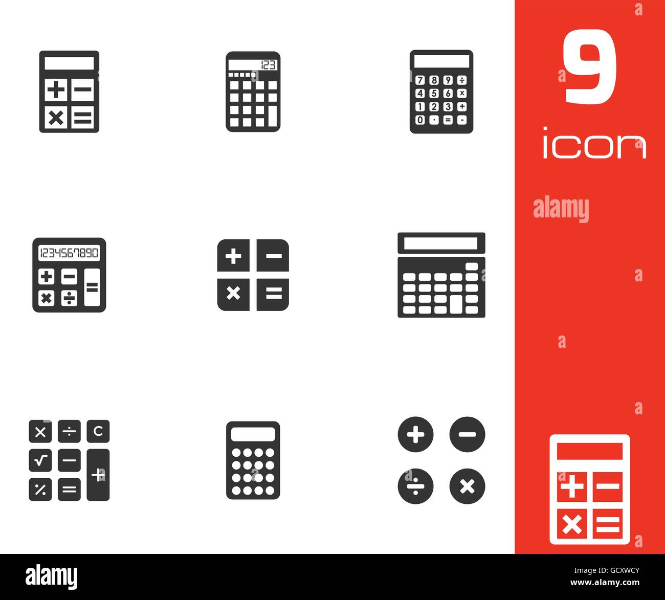 Vector black calculator icons set Stock Vector Image & Art - Alamy