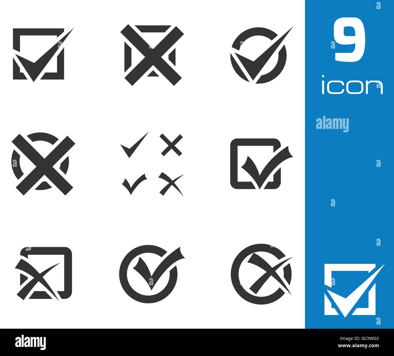 Vector black check marks icons set Stock Vector Image & Art - Alamy