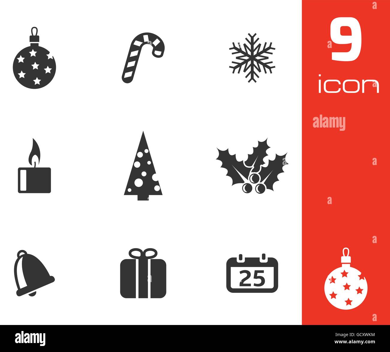Vector black cristmas icons set Stock Vector Image & Art - Alamy