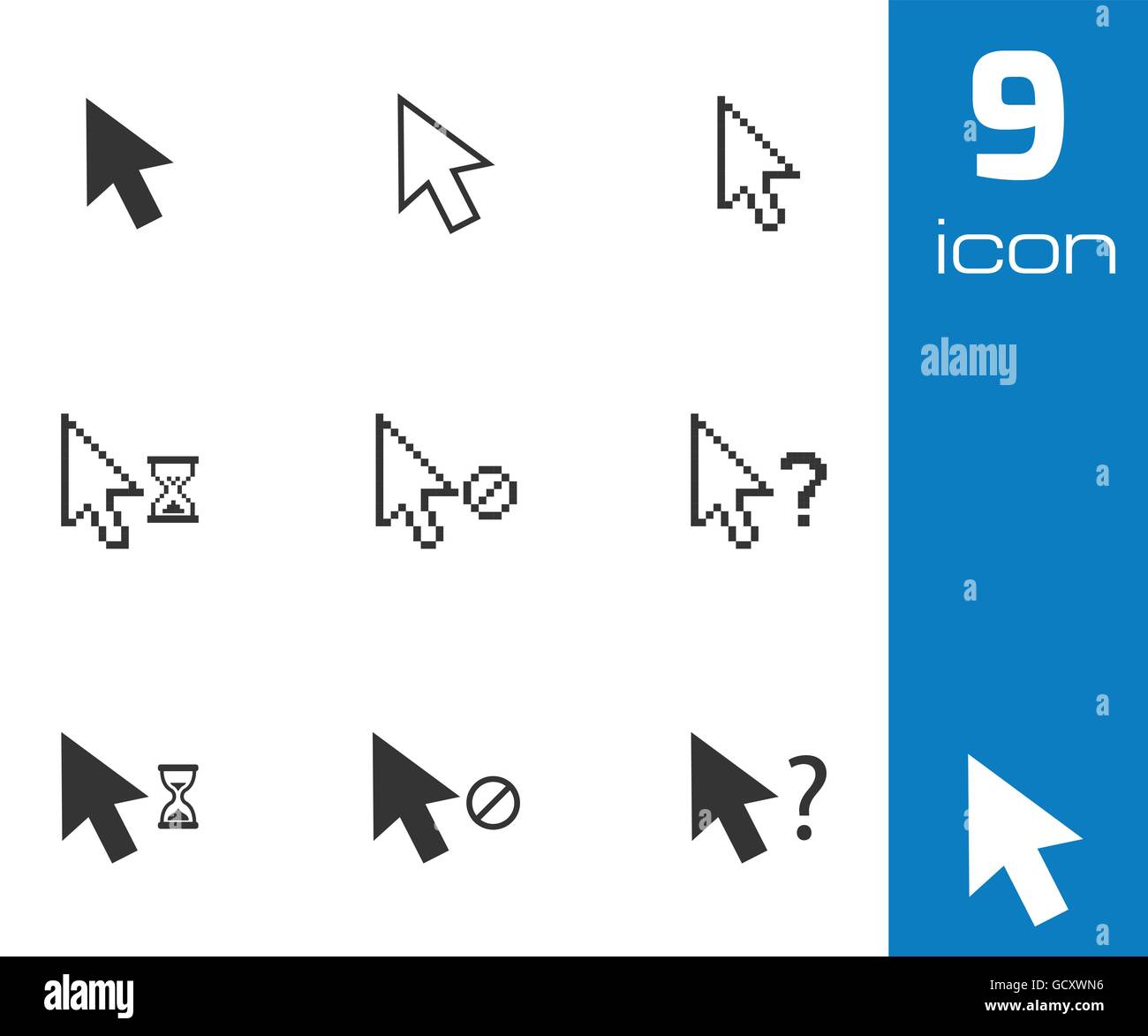 Vector Black Mouse Cursor Icons Set Stock Vector Image And Art Alamy