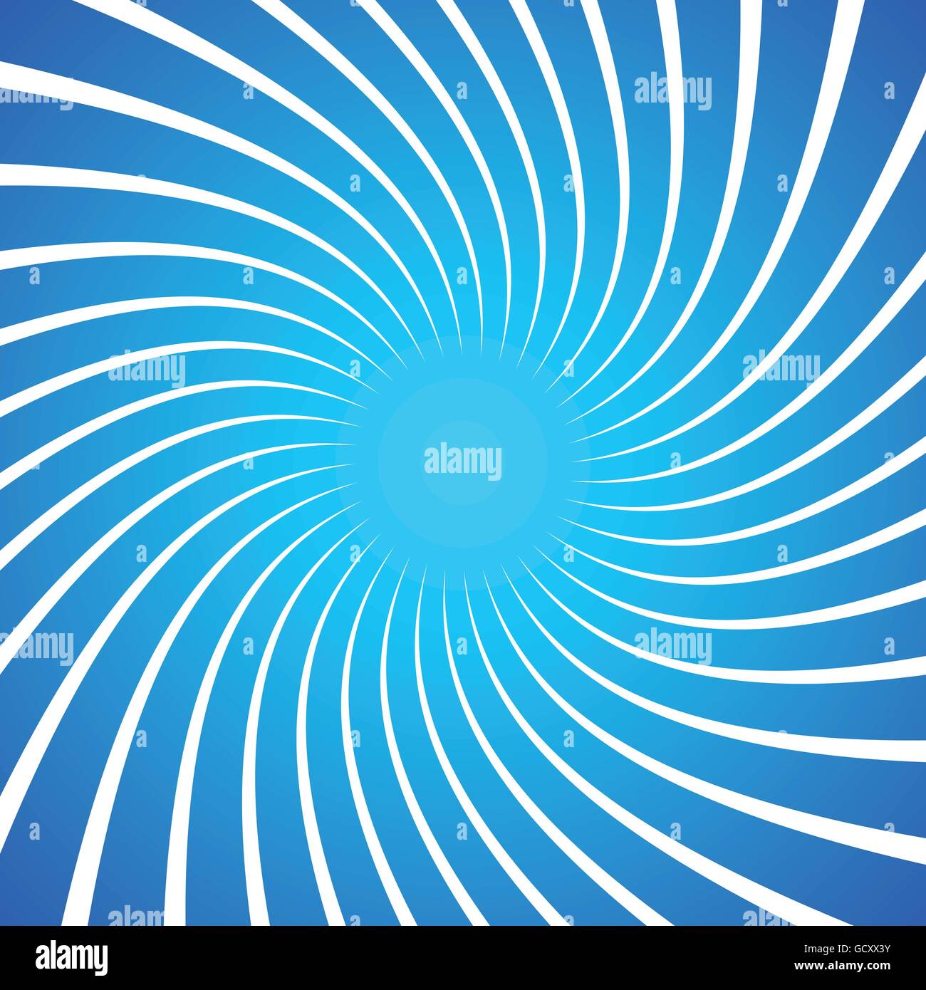 Twisted white radial, radiating lines over bright, vivid blue ...