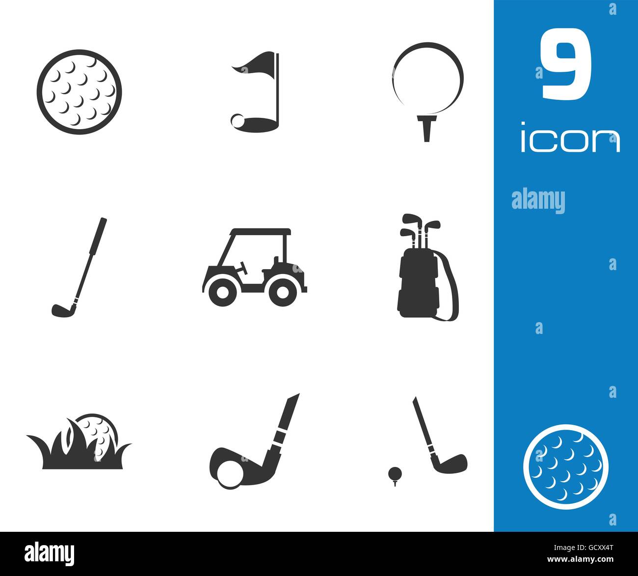 Vector black golf icons set Stock Vector Image & Art - Alamy