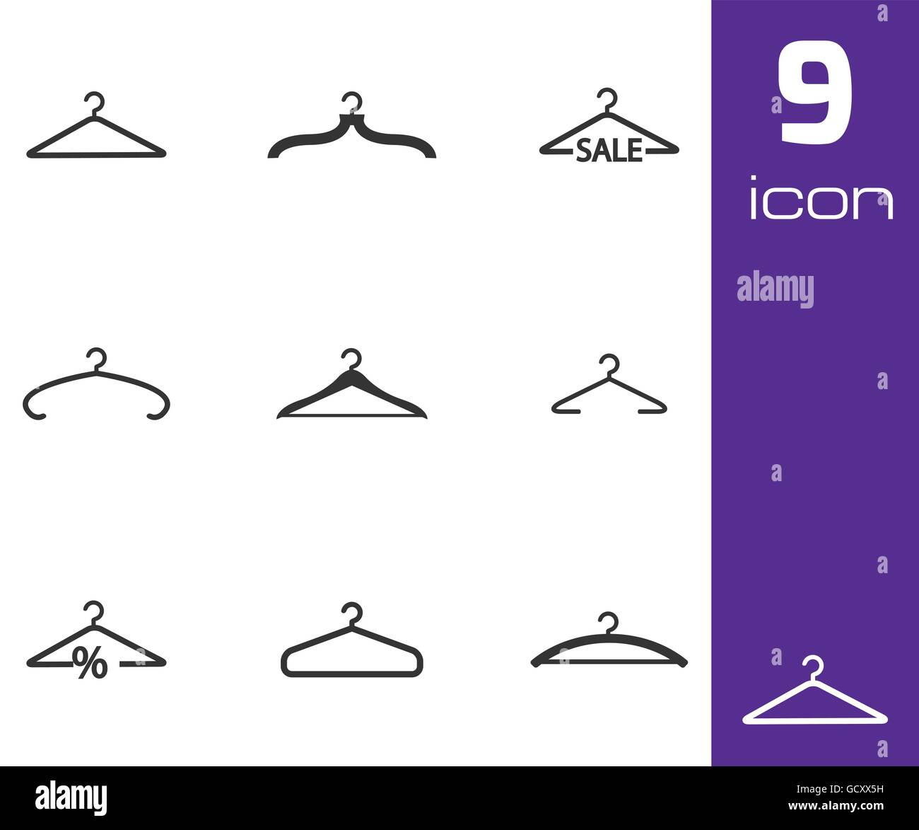 Vector black hanger icons set Stock Vector Image & Art - Alamy