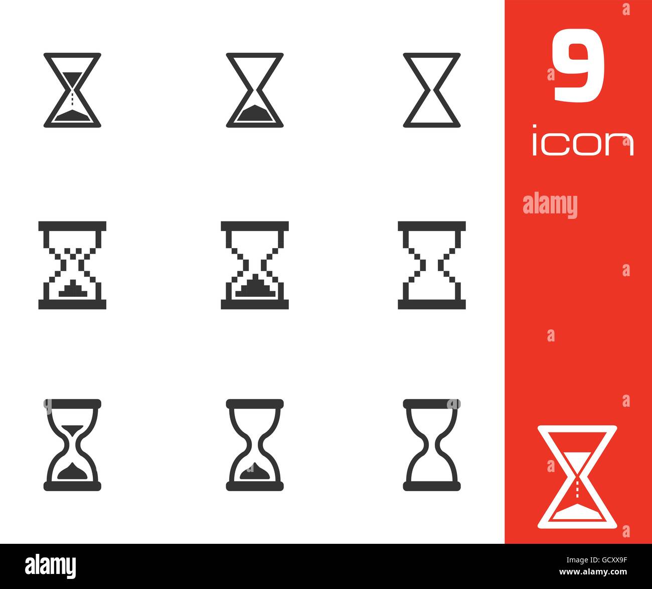 Vector black hourglass icons set Stock Vector Image & Art - Alamy