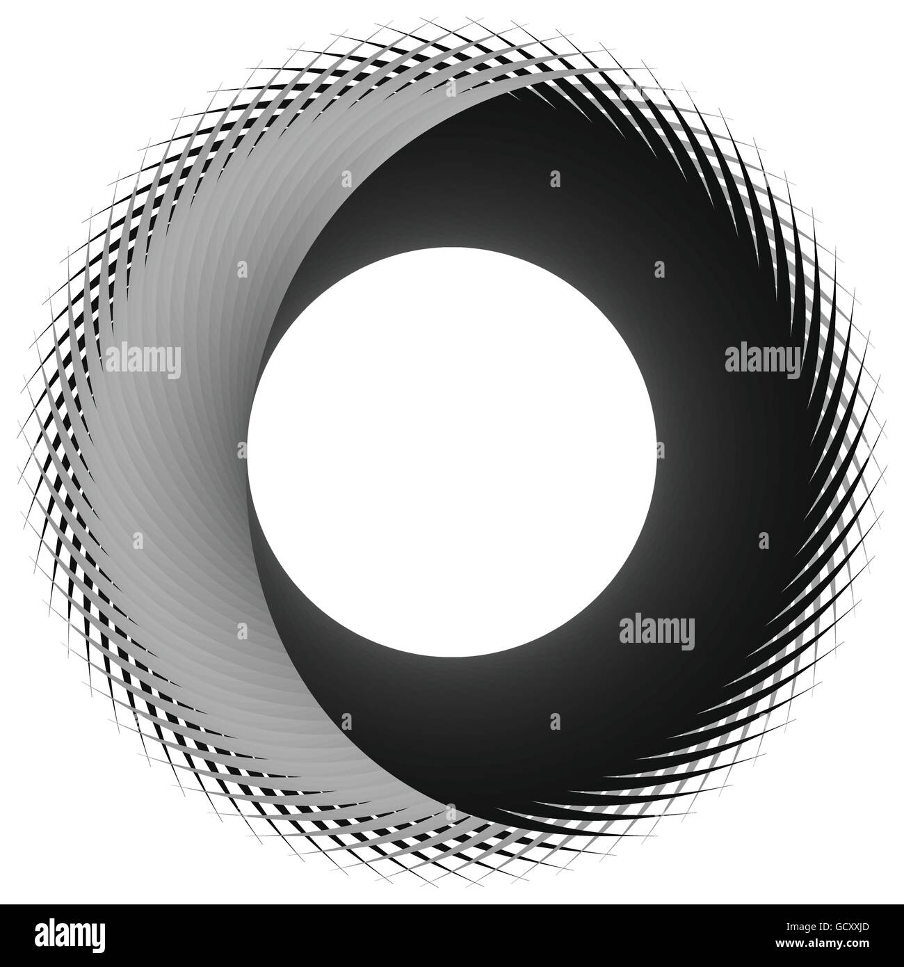 Circular Cyclic Spiral Vortex Element Grayscale Rotating Shape