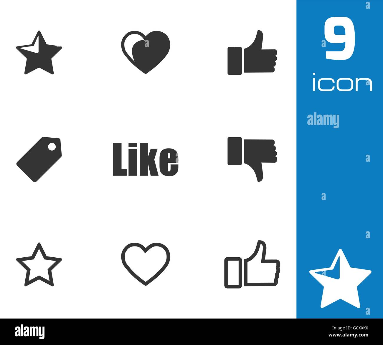 Vector black like icons set Stock Vector Image & Art - Alamy
