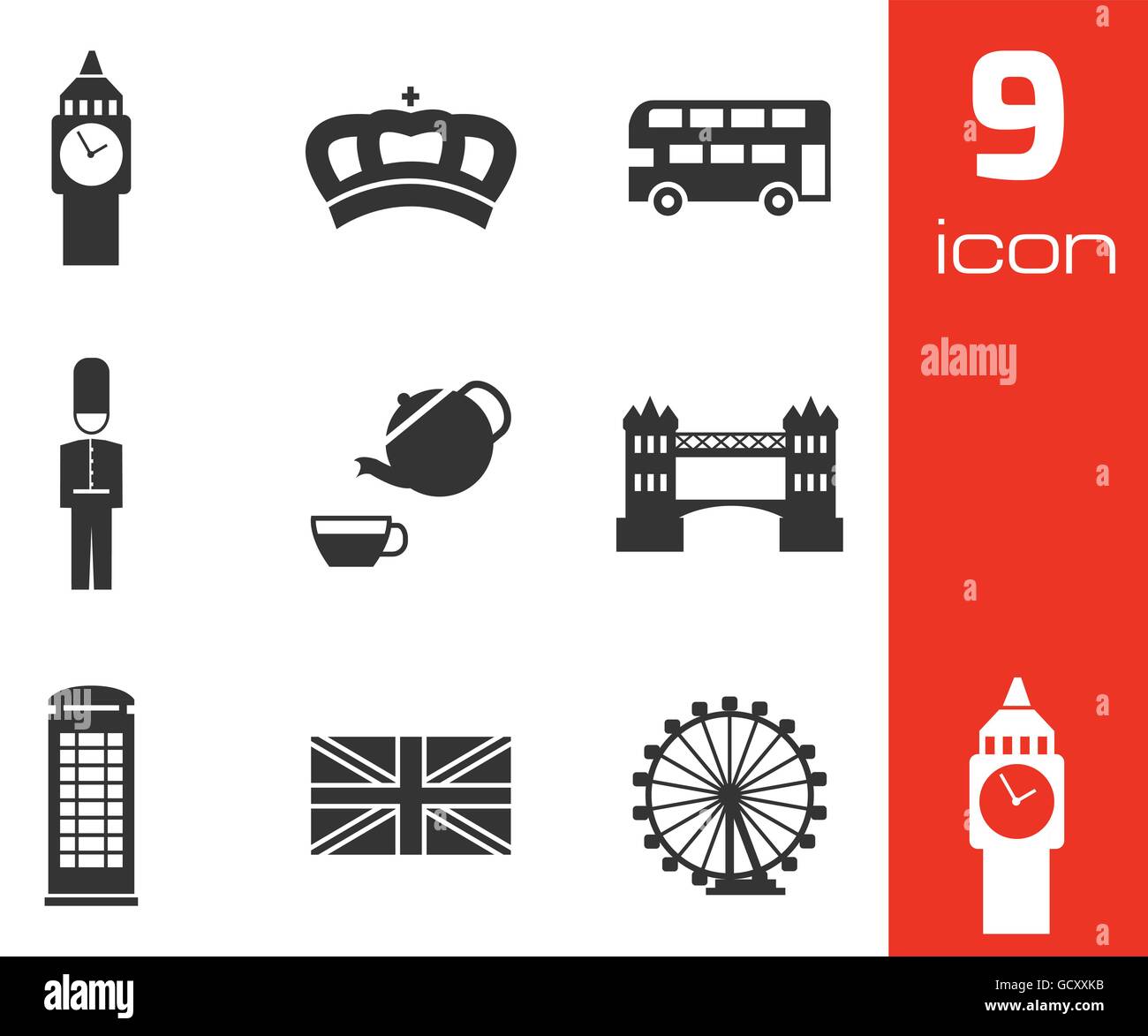 Vector black london icons set Stock Vector Image & Art - Alamy