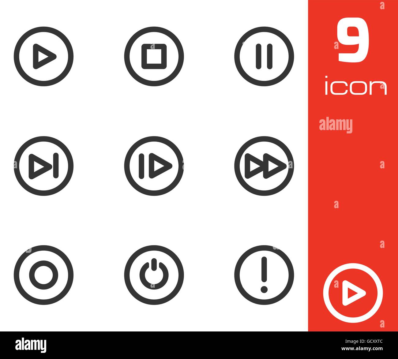 Vector black media buttons icons set Stock Vector Image & Art - Alamy