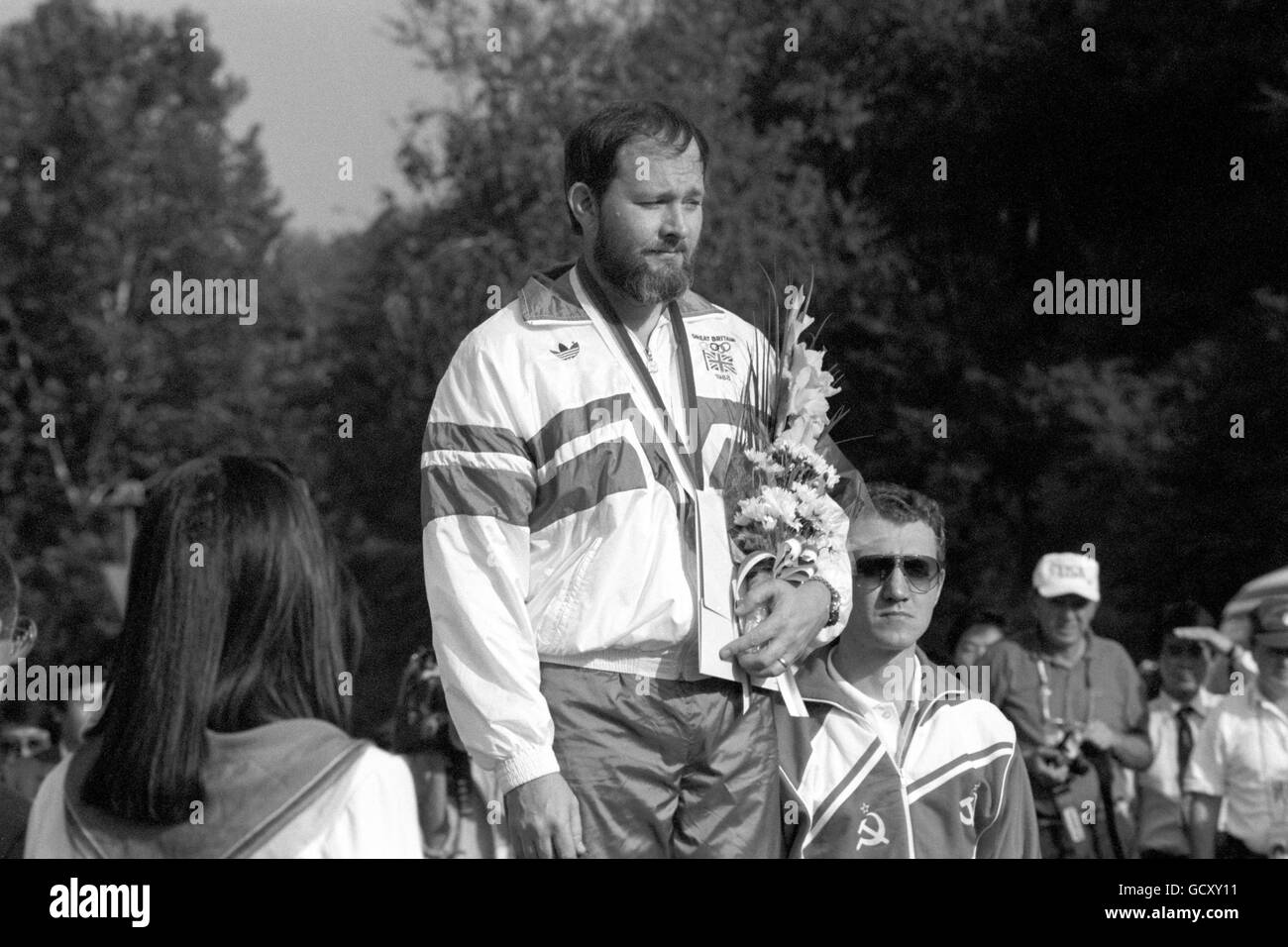 Great britains malcolm cooper receiving the gold medal hi-res stock ...