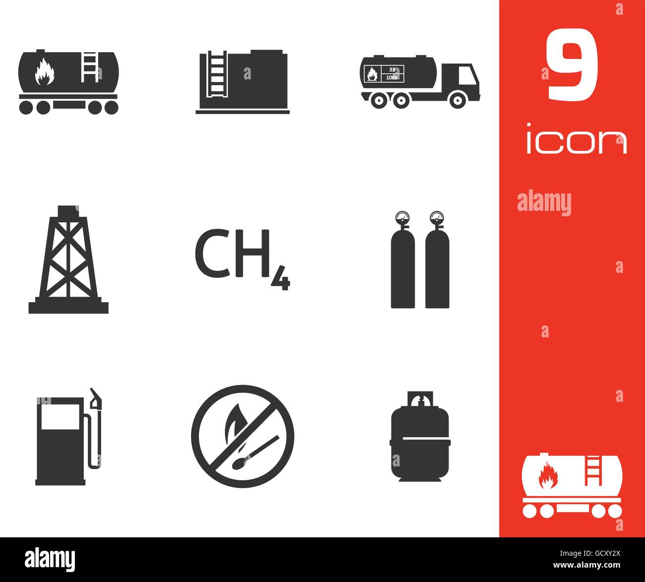 Vector black natural gas icons set Stock Vector Image & Art - Alamy