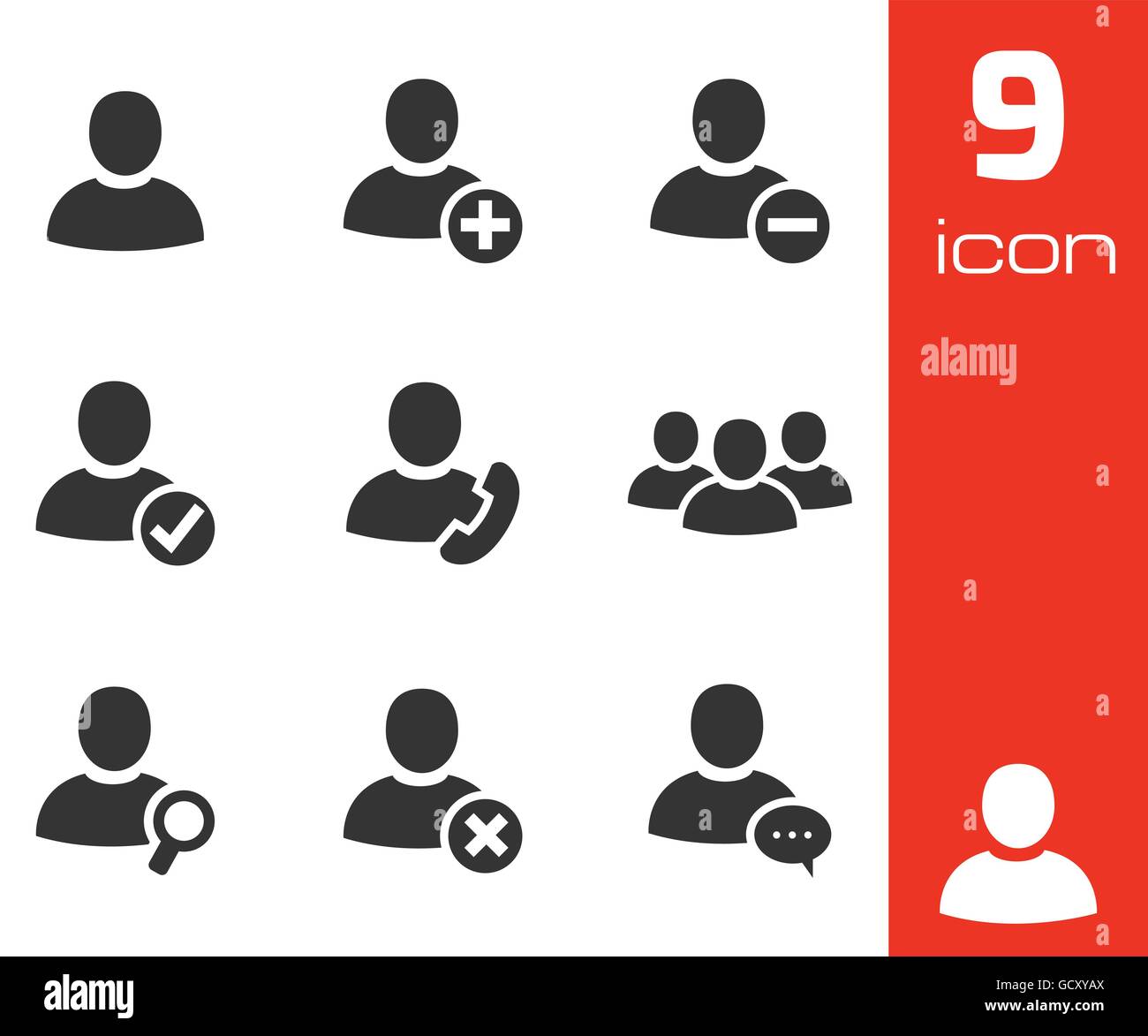 Vector black people icons set Stock Vector Image & Art - Alamy