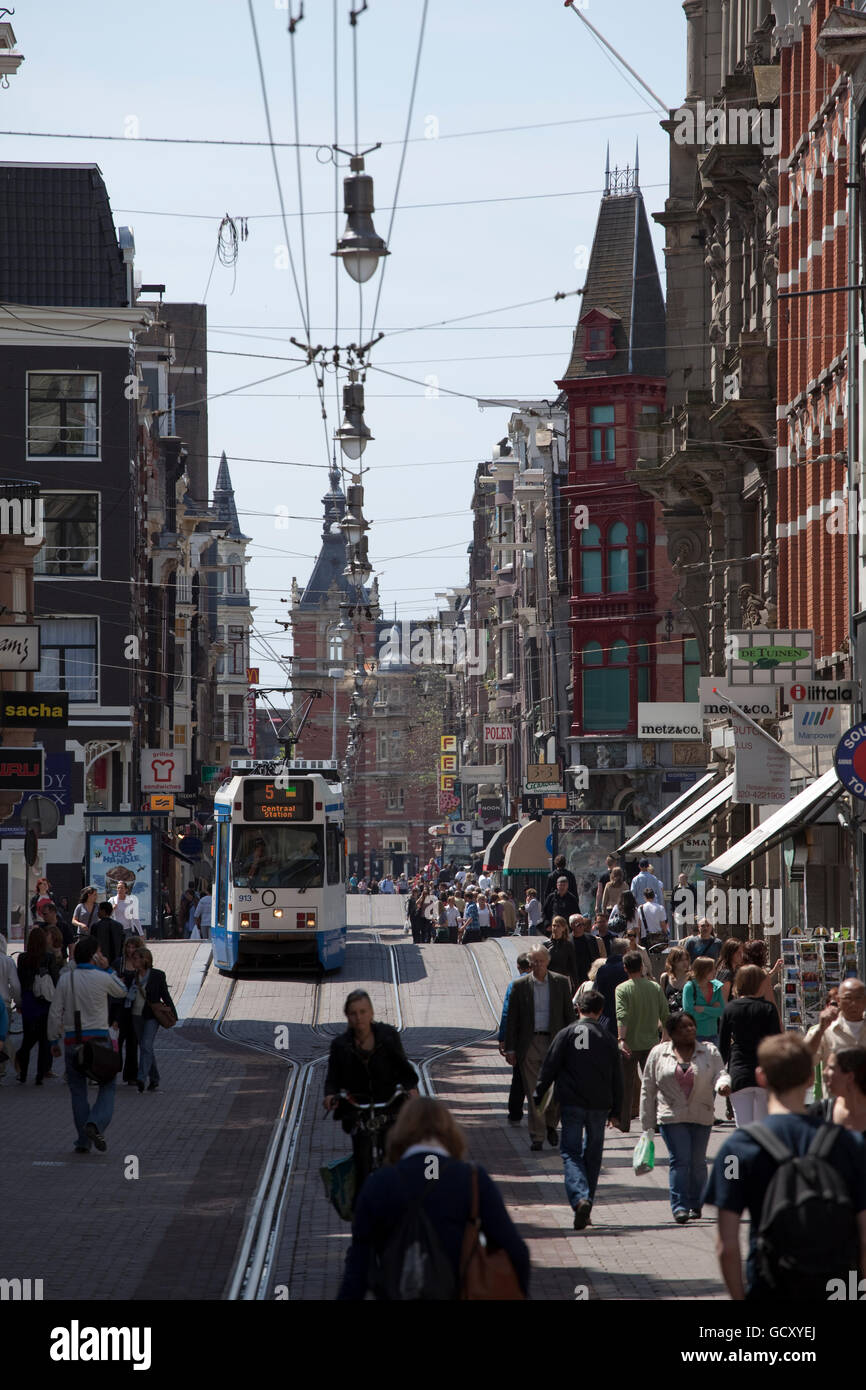 Leidsestraat shopping street, Amsterdam, Holland, Netherlands, Europe ...