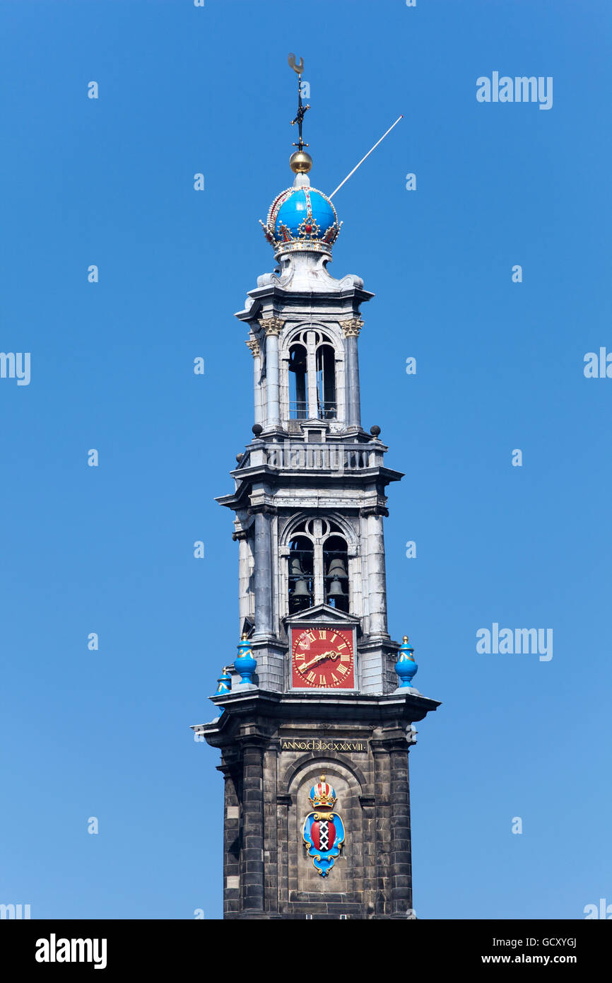 Westerkerk West Church with Westertoren bell tower, Amsterdam, Holland ...