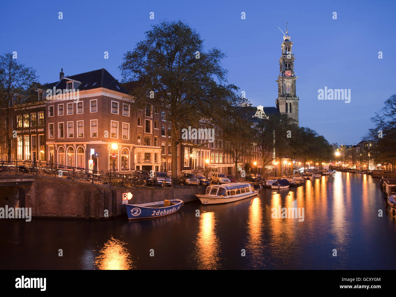 Westerkerk West Church with Westertoren bell tower, on the ...