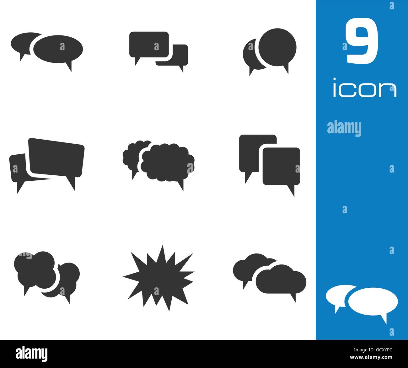 Vector black speech bubble icons set Stock Vector Image & Art - Alamy