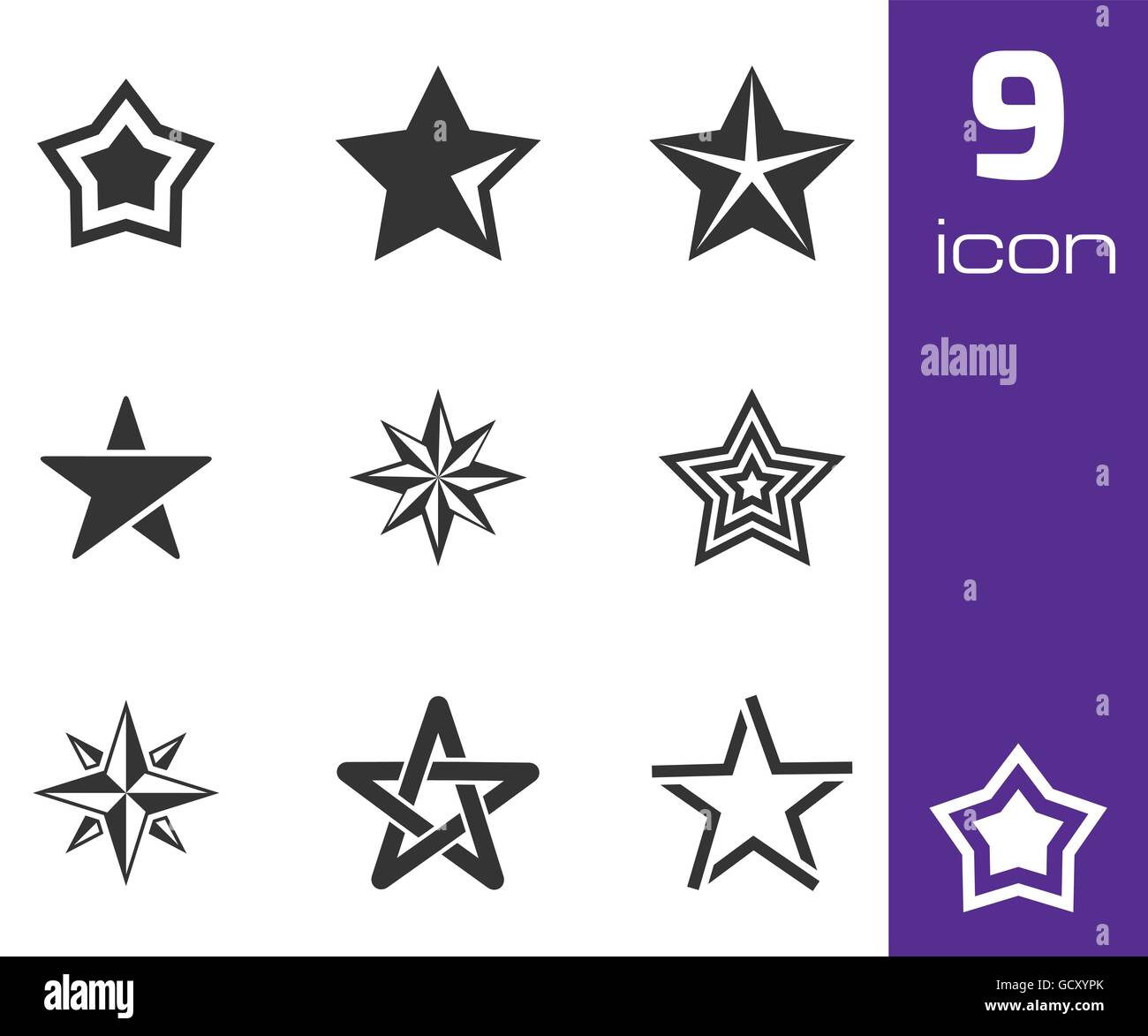 Vector black stars icons set Stock Vector Image & Art - Alamy