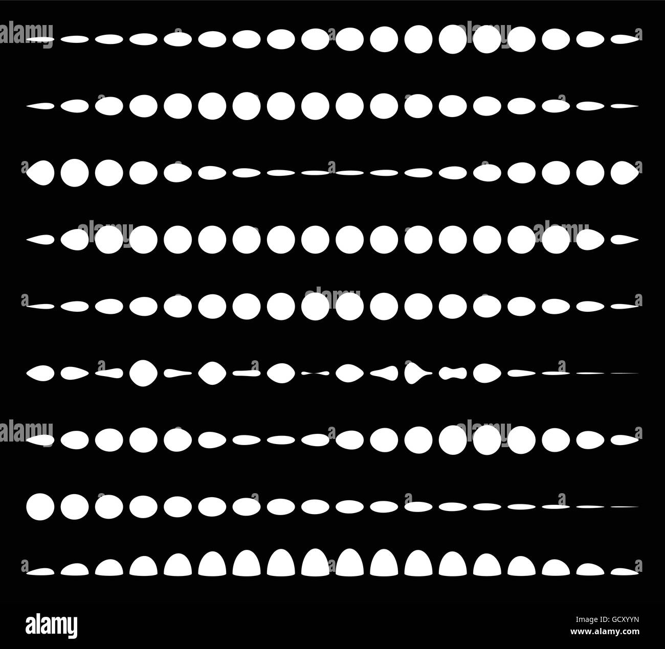 Set of horizontal divider lines made of circles. Dotted lines Stock ...