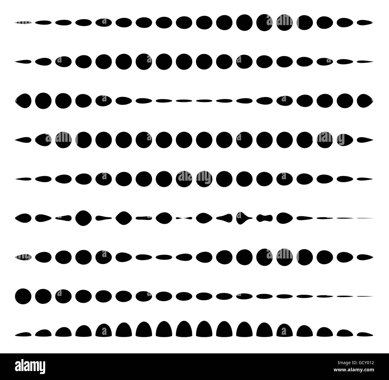 Set of horizontal divider lines made of circles. Dotted lines Stock ...