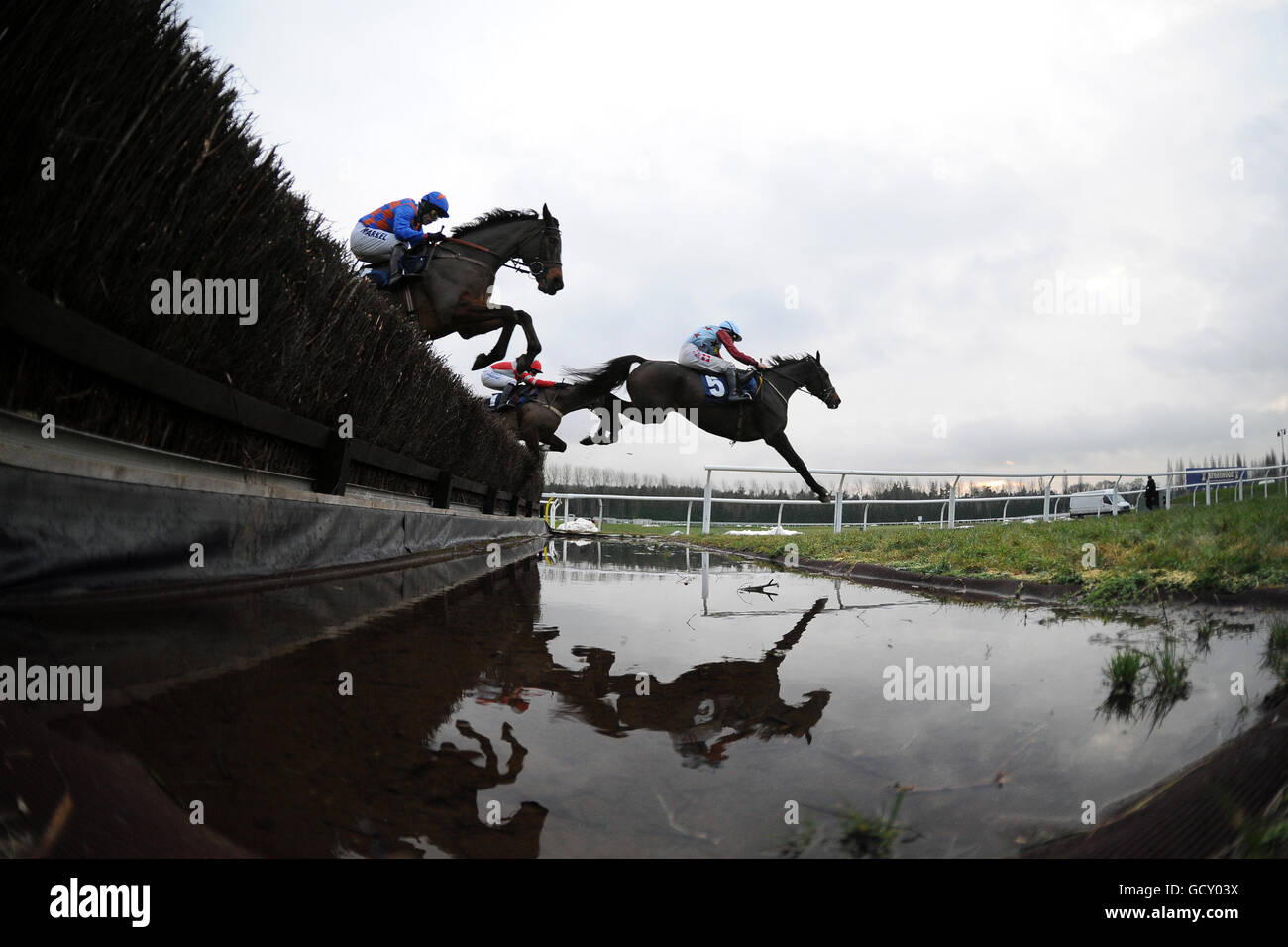 Horse racing christmas party day newbury racecourse hi-res stock ...