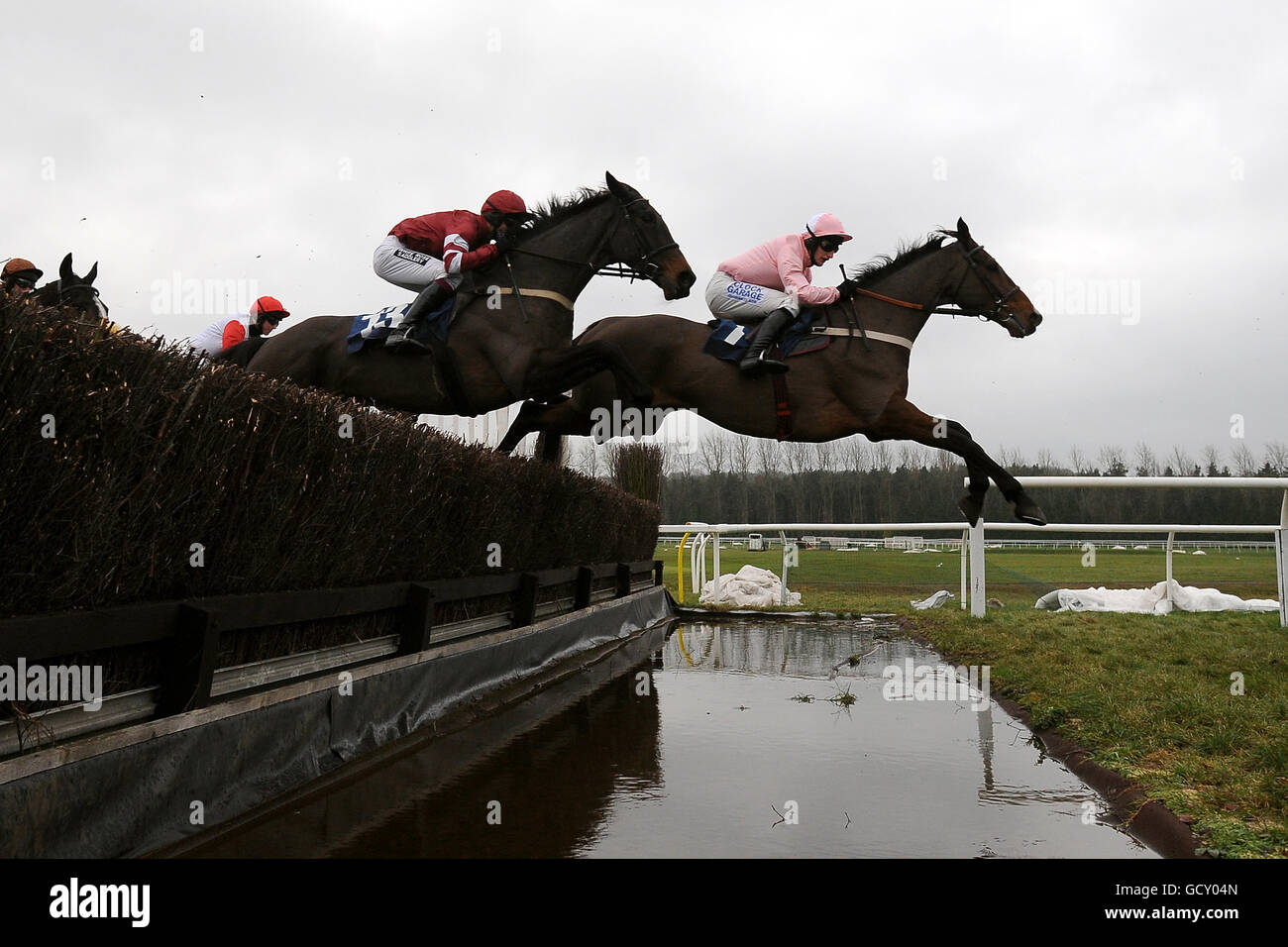 Horse racing christmas party day newbury racecourse hi-res stock ...