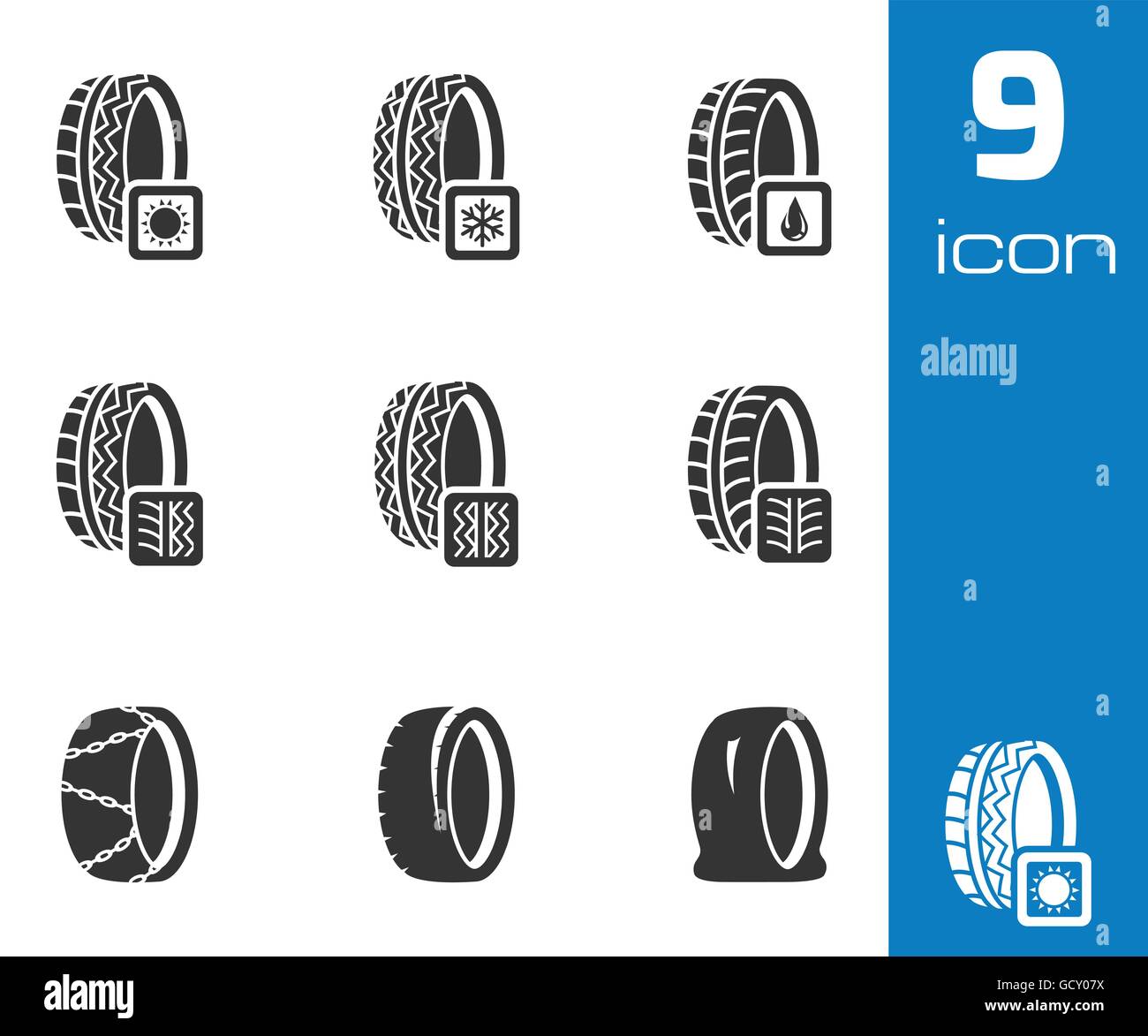 Low tire pressure icon set Stock Vector Images - Alamy