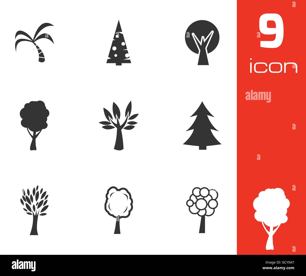 Vector black trees icons set Stock Vector Image & Art - Alamy
