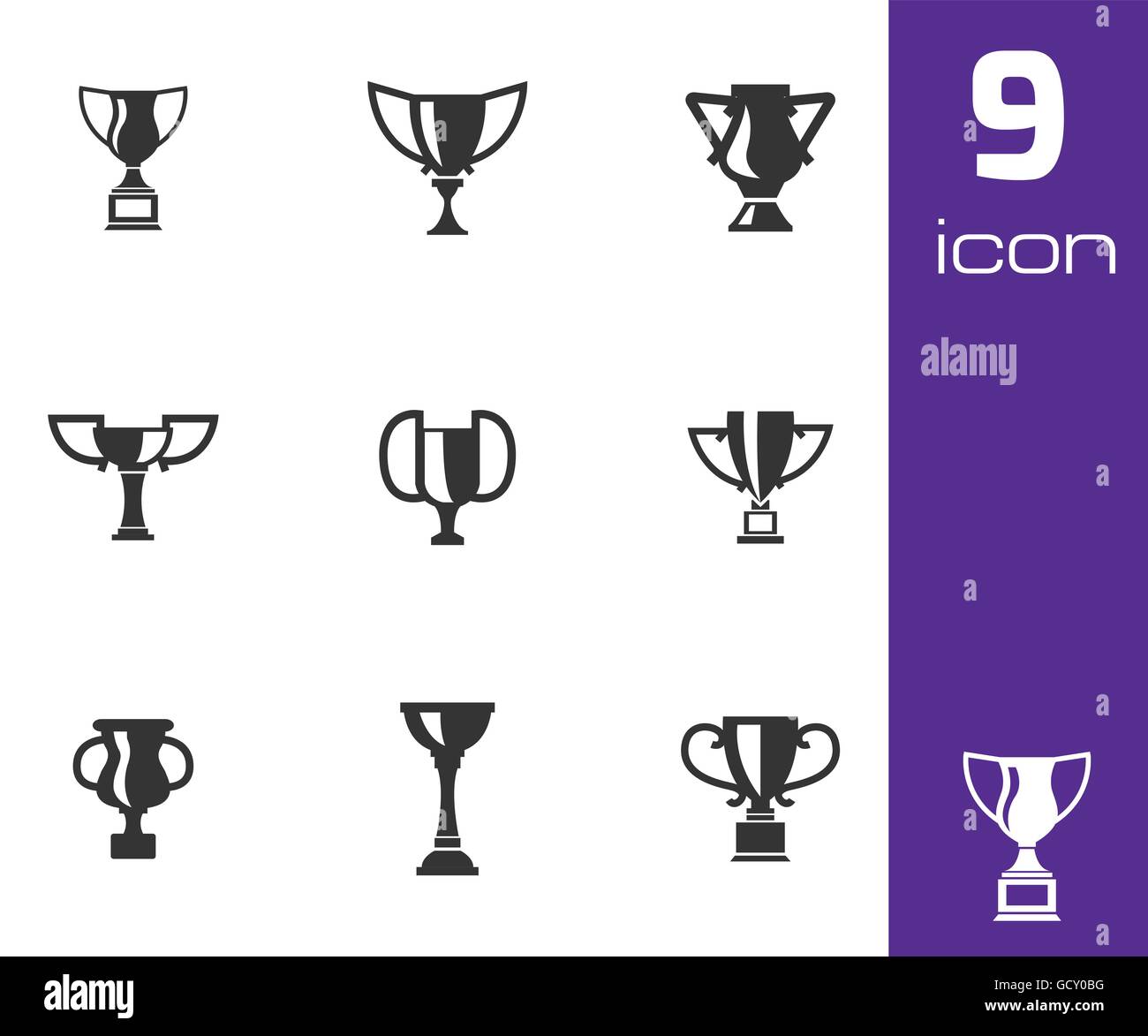 Vector black trophy icons set Stock Vector Image & Art - Alamy
