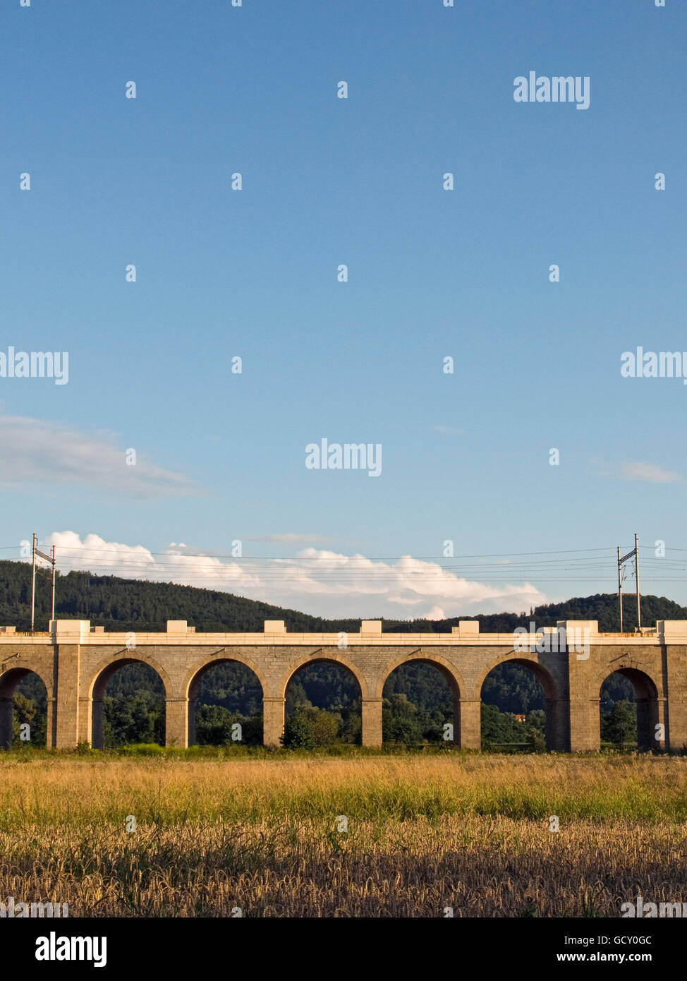 Jezernice Railroad Viaduct, 343 meters long railway bridge with 41 ...