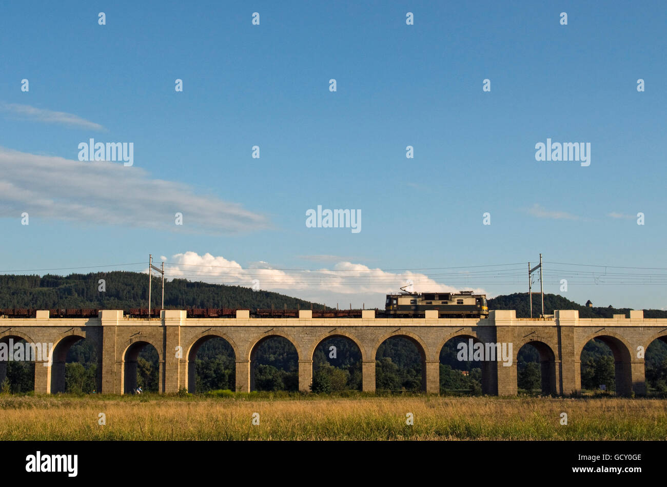 Jezernice Railroad Viaduct, 343 meters long railway bridge with 41 ...