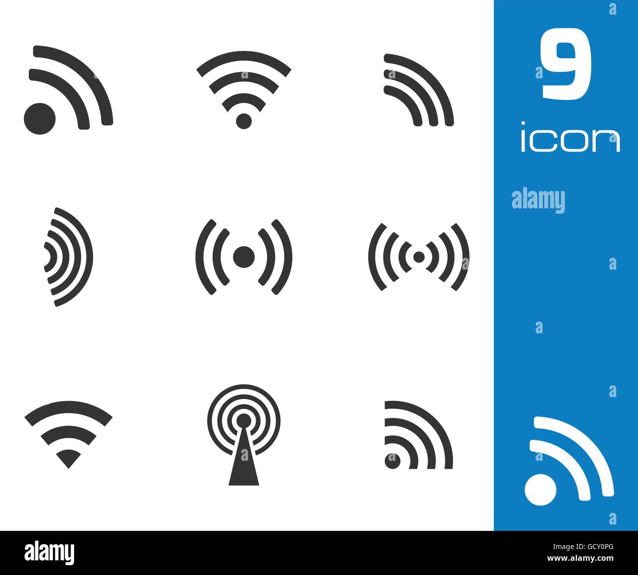 Vector black wireless icons set Stock Vector Image & Art - Alamy