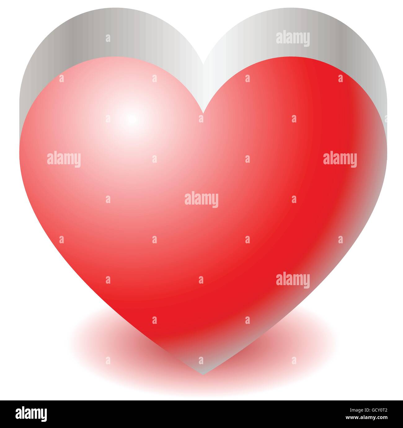 3d Red Heart Shape Illustration Love Affection Valentines Day