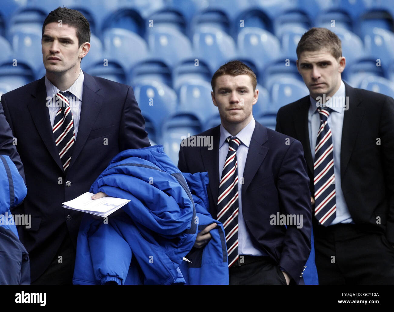 Rangers players (left to right) Kyle Lafferty, John Fleck and Kyle ...