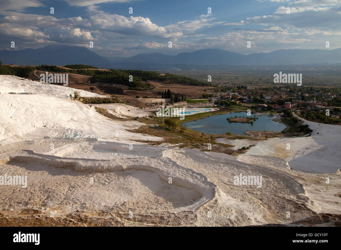 Travertine terraces of Pamukkale, UNESCO World Heritage Site, Denizli, Turkey, Asia Stock Photo ...