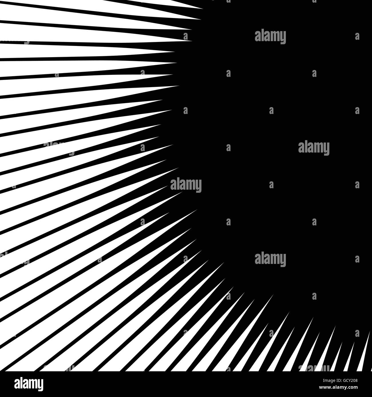 Spikes spreading from a central point. Geometric illustration. Spokes ...