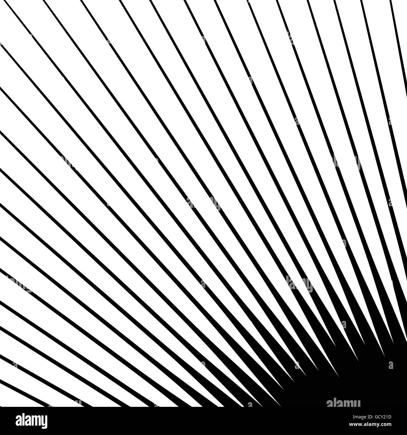 Spikes spreading from a central point. Geometric illustration. Spokes ...