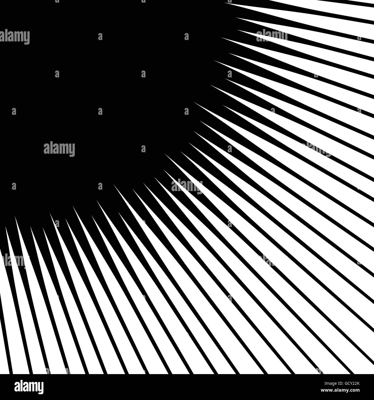 Spikes spreading from a central point. Geometric illustration. Spokes ...