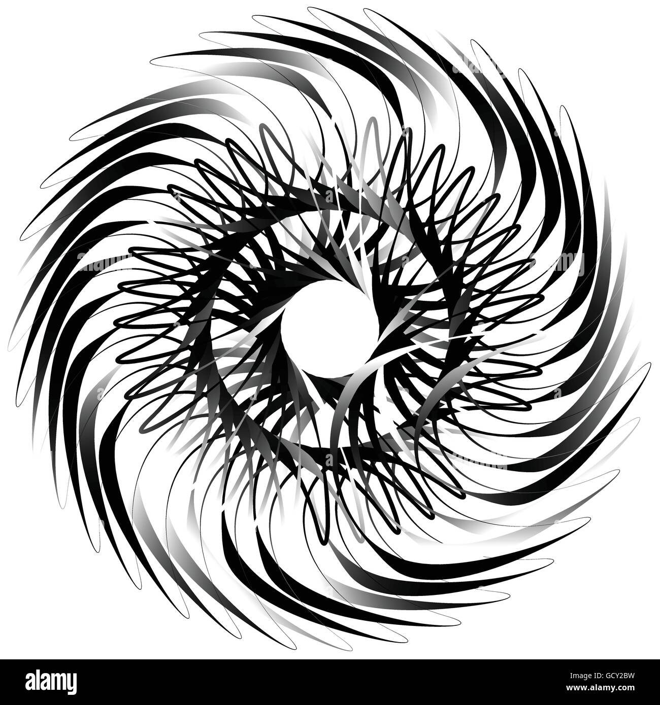 Spiral isolated on white. Rotating, concentric shape forming a ...