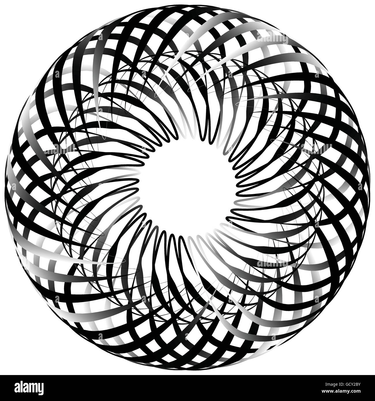 Spiral isolated on white. Rotating, concentric shape forming a ...