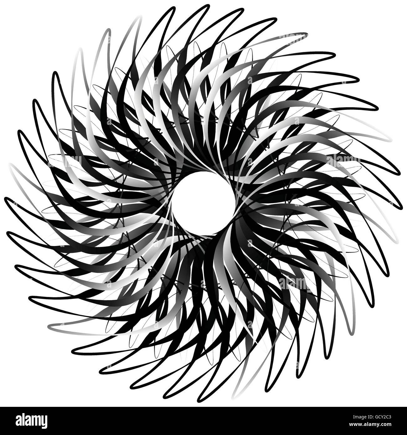 Spiral isolated on white. Rotating, concentric shape forming a ...