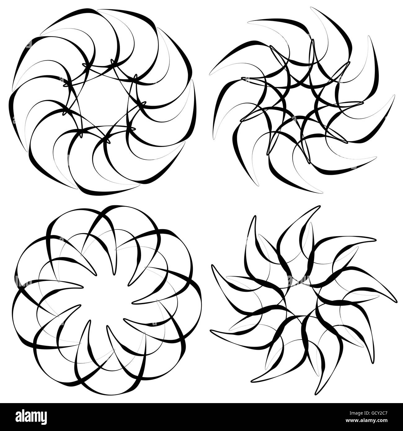 Spiral isolated on white. Rotating, concentric shape forming a ...