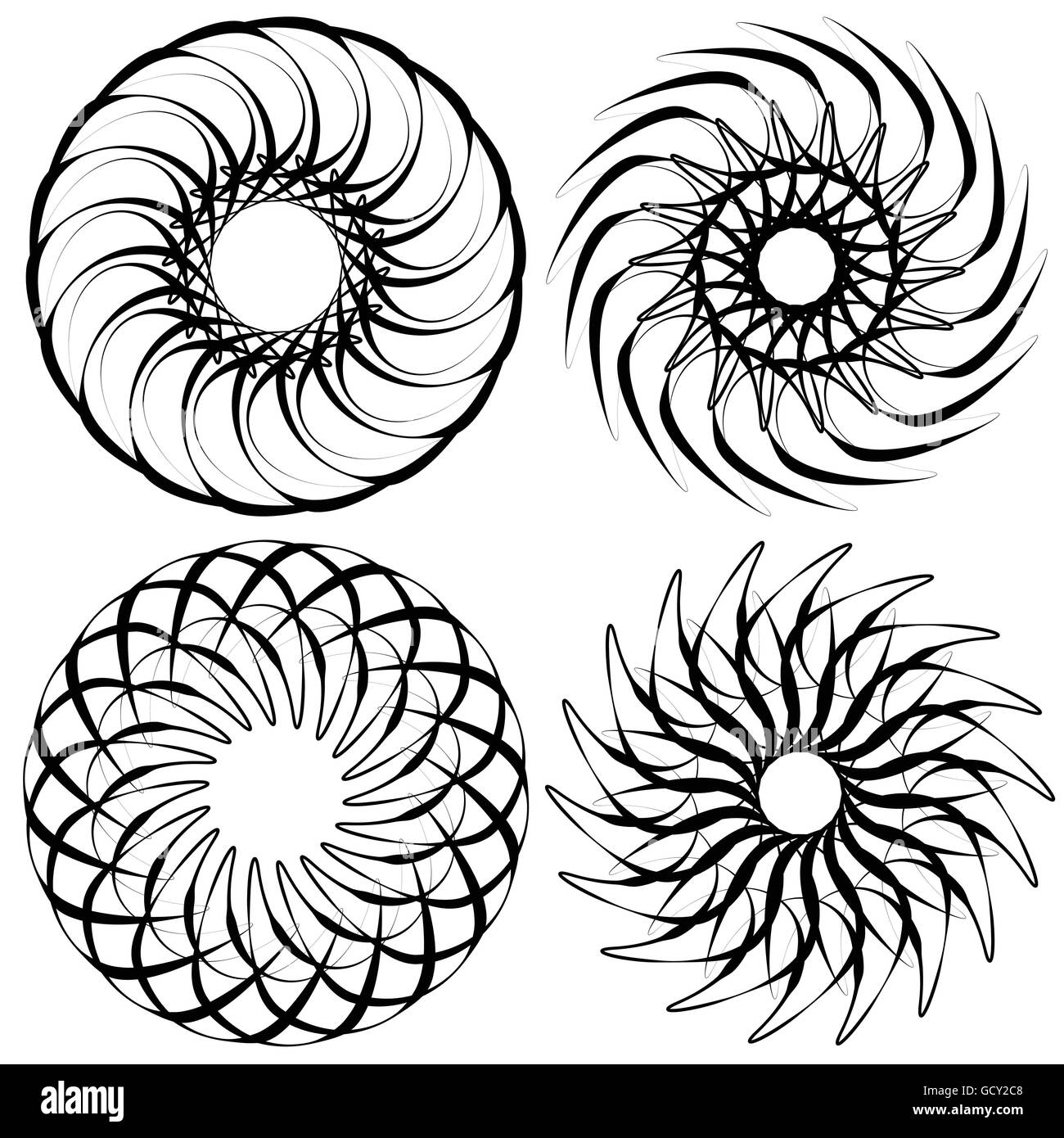 Spiral isolated on white. Rotating, concentric shape forming a ...